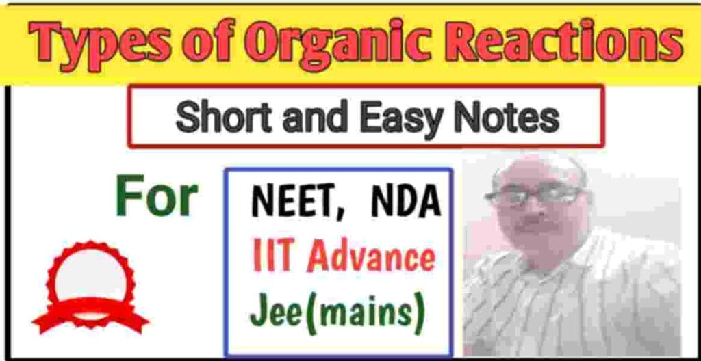 Types of Organic Reactions: Short and Easy Notes for Class 11th ...